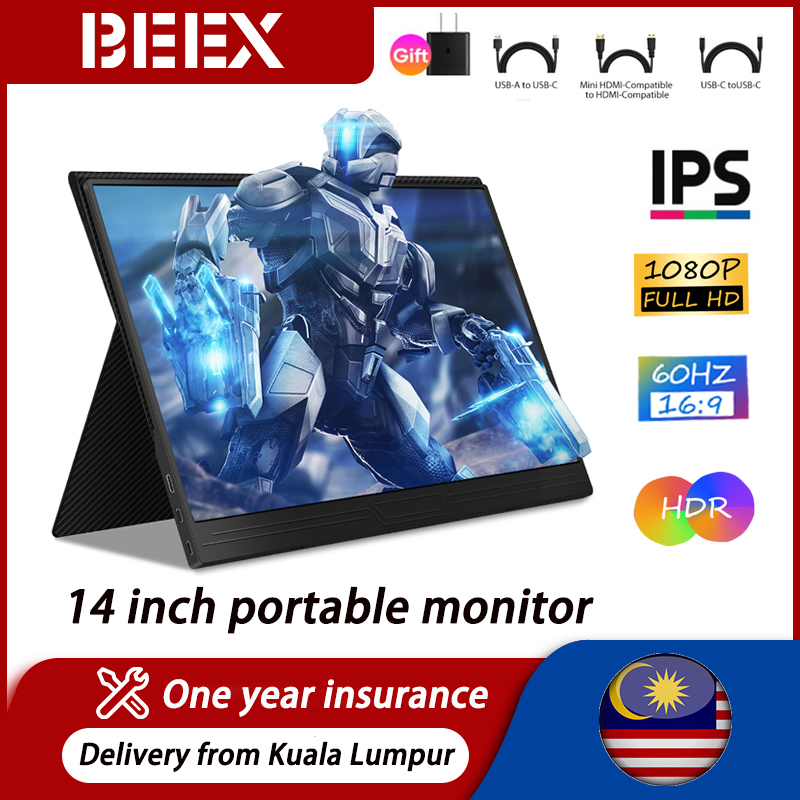 Beex Portable monitor 14-inch IPS Full HD 1920 * 1080P screen, supports ...