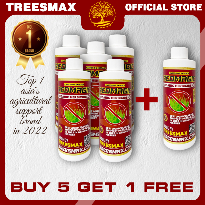 BUY 5 FREE 1 TreesMax Organic Herbicide RedMagic 100% Natural Castor ...