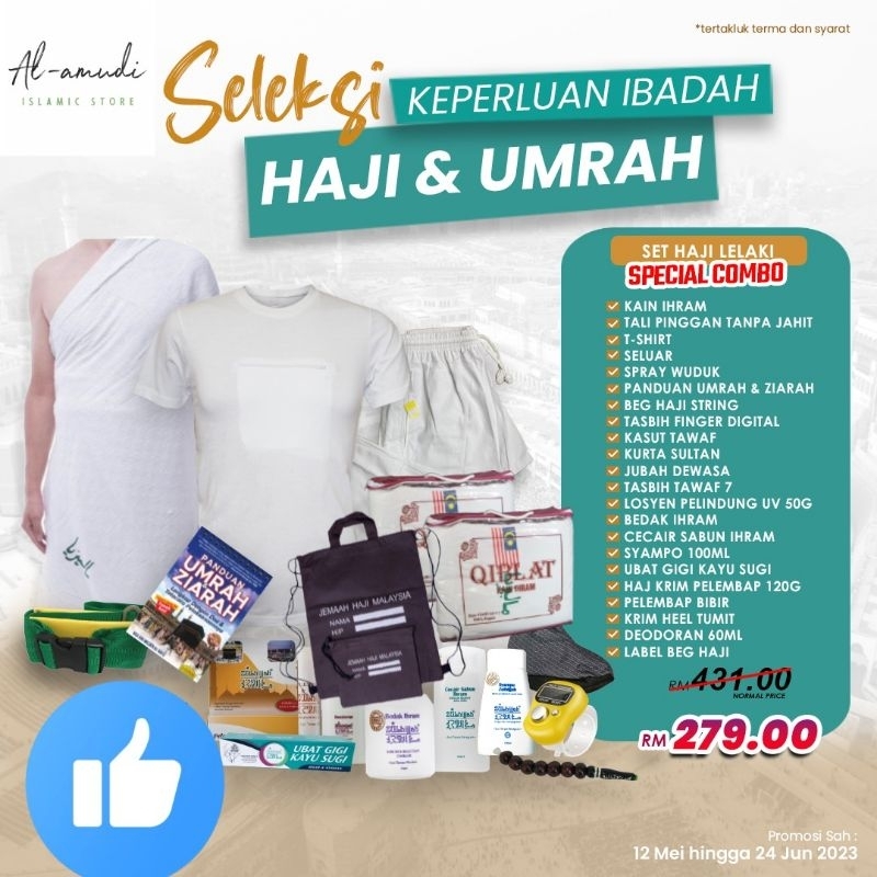 Seleksi Keperluan Ibadah Haji & Umrah | Special Combo Set Haji Lelaki ...