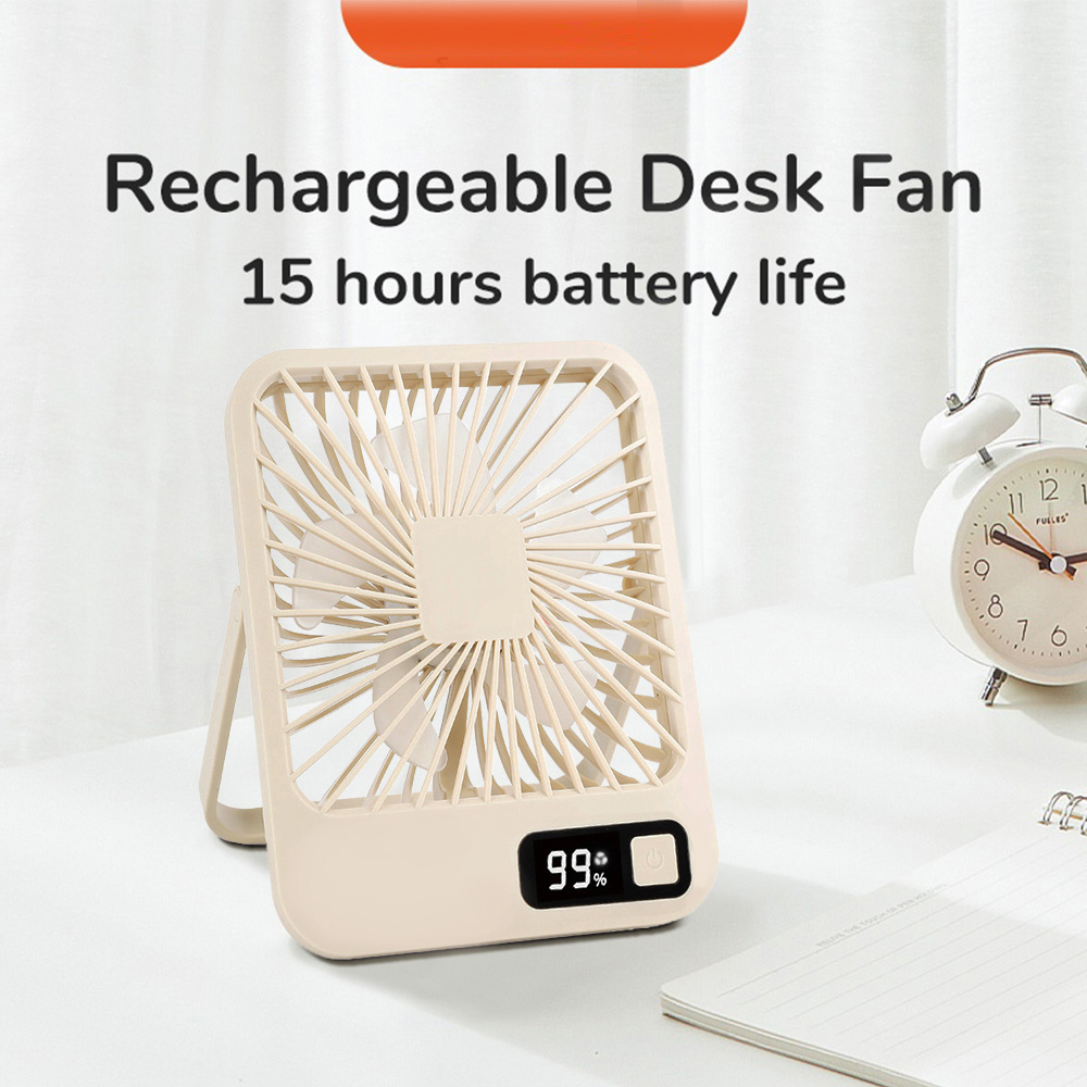 Portable Fan Mini Table Fan USB Rechargeable 5000 mAh Small Personal ...
