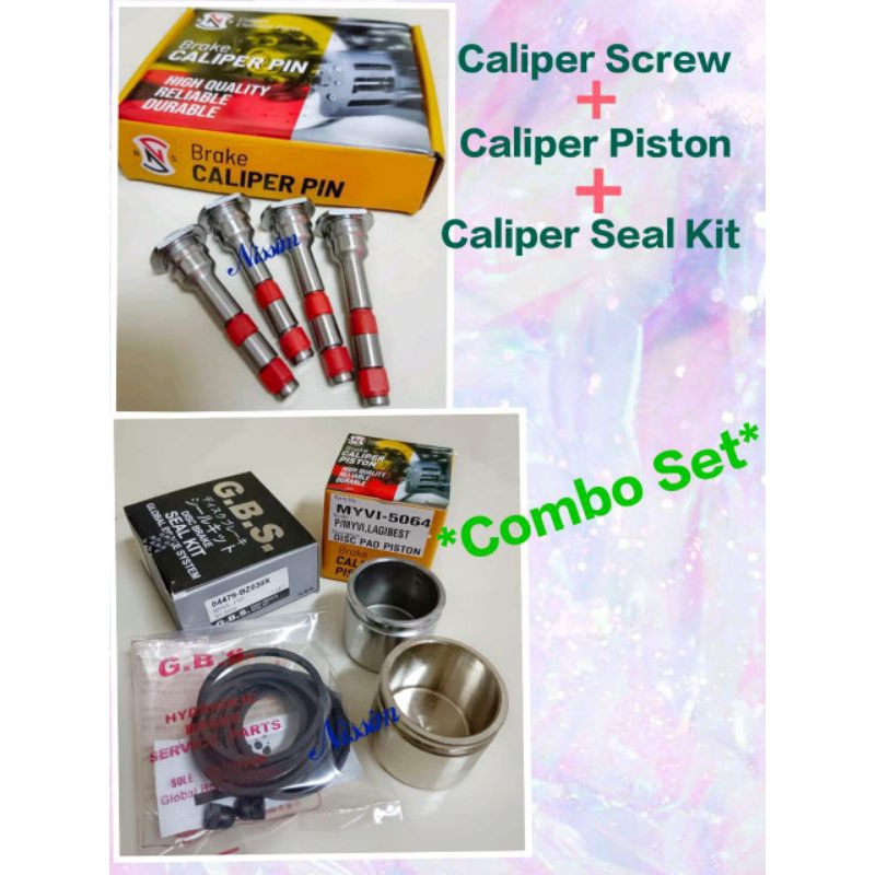 NS Disc Pad Screw & Disc Pad Piston & Caliper Repair Kit Set Myvi old ...