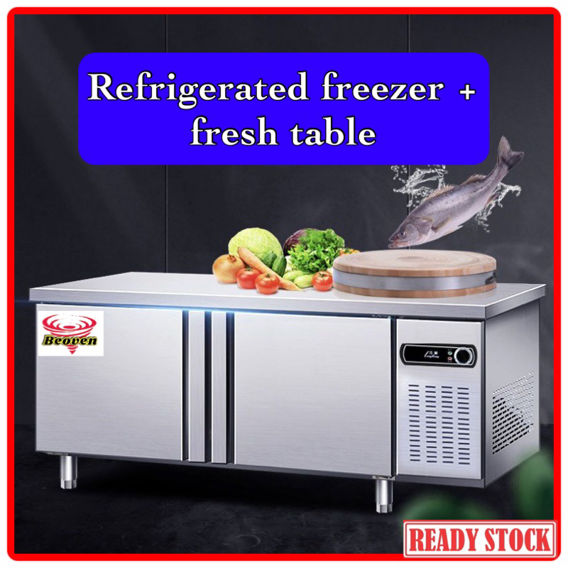 Refrigerated workbench commercial freezer kitchen freezer stainless ...