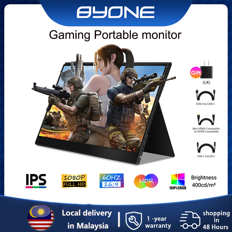 BYONE Portable Gaming Monitor Second Extended Screen For Mac Phone Xbox ...