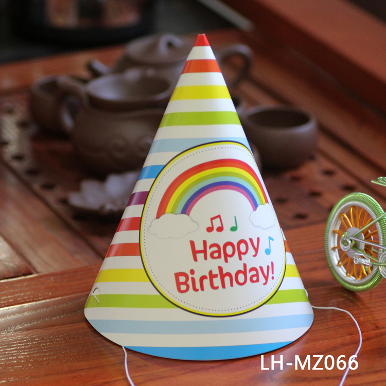 Happy Birthday Party Paper Hat Colorful Designs / Rainbow Design ...