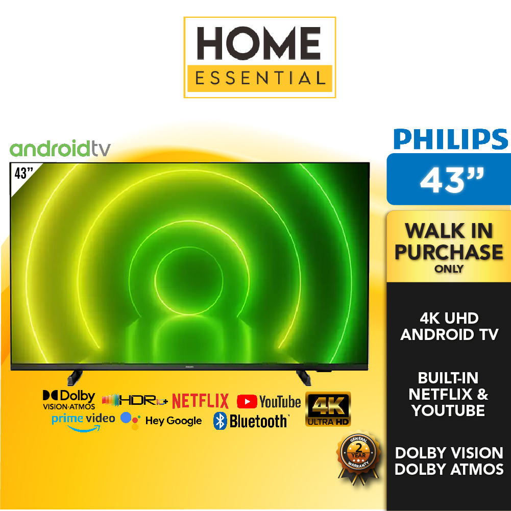 Philips 43 Inch 4K UHD Android TV 43PUT7406 | Netflix & Youtube | Dolby ...