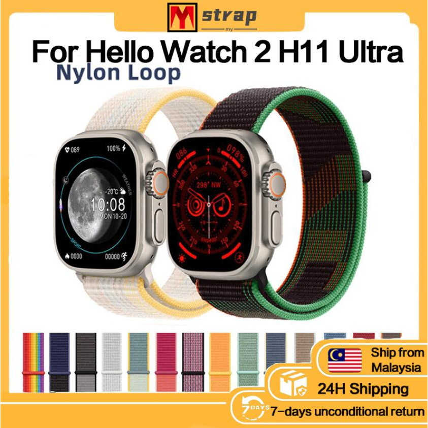 Nylon Loop Strap For Hello Watch 2 H11 Ultra Upgraded 49mm smart watch ...