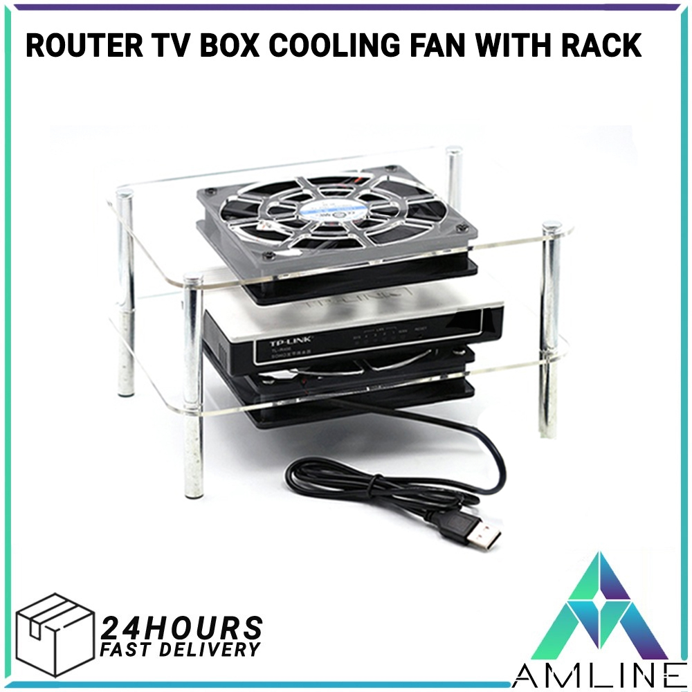 Router TV Box Media Box Cooling 2 Layers Rack with 12cm USB Cooling ...