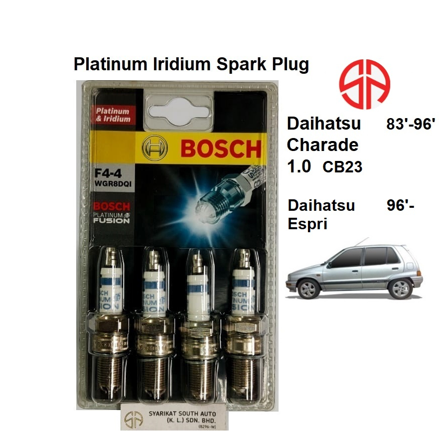 Platinum Iridium Spark Plug Daihatsu Charade 1.0 CB23 Espri Bosch ...