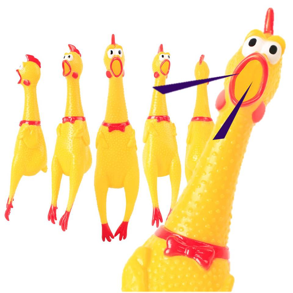 Funny Screaming Rubber Chicken Rooster Squeeze Sound Pet Toy | Shopee ...