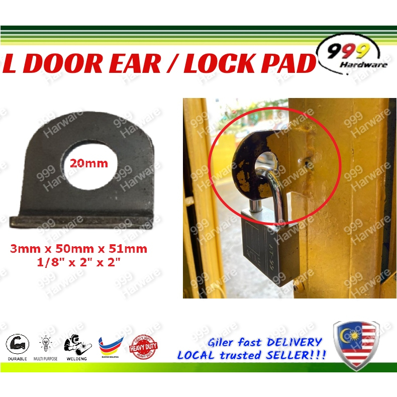 999 L DOOR EAR 1/8”×2"×2" / PAGAR BESI / L-LOCK PAD / WELDING EAR LOCK ...