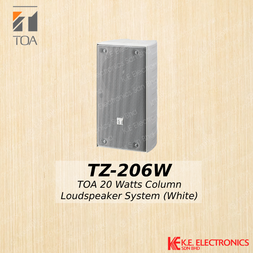 TOA TZ-206W 100V Line 20 Watts Column Loudspeaker System (White ...