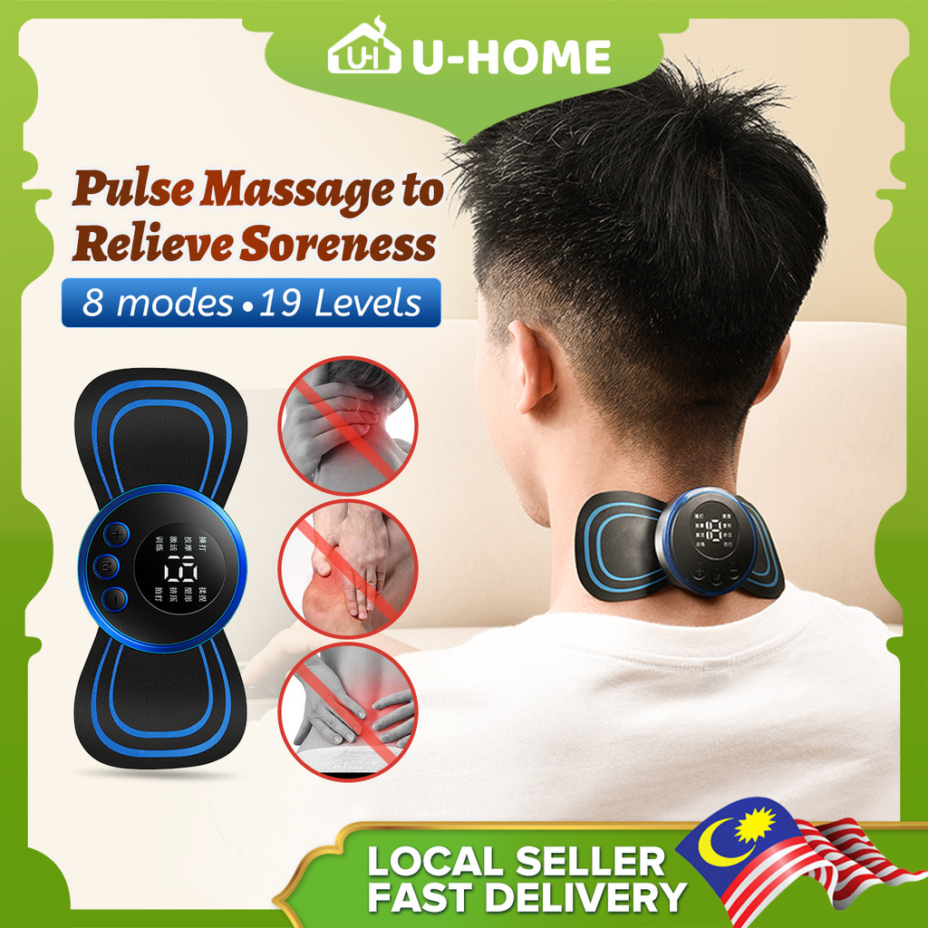 EMS Cervical Massage Stickers Portable Electric Pulse Neck Massager ...
