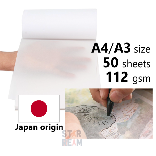 A4&A3 Japan Translucent Tracing Paper/Kertas Surih/Scrapbooking ...