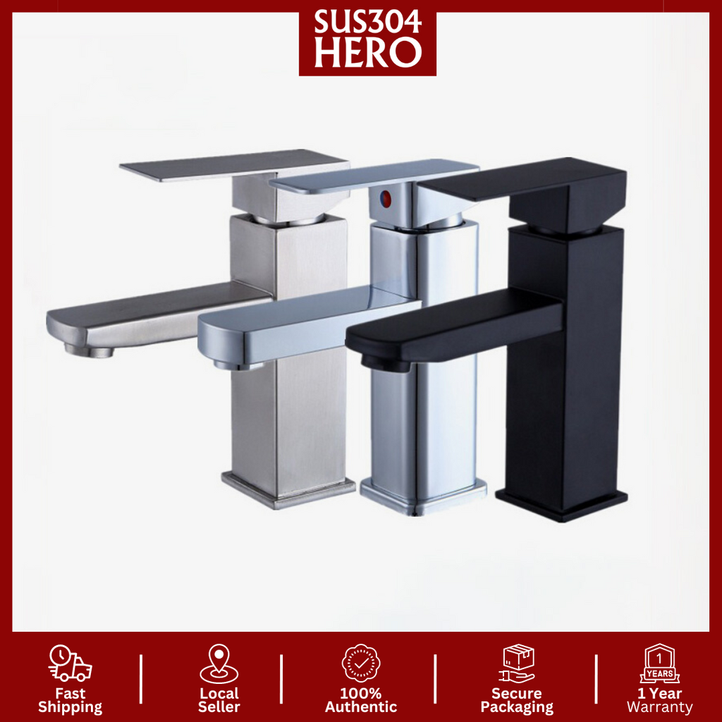 SUS3 Premium Stainless Steel Matte Black Paip Kepala / Silver Square ...