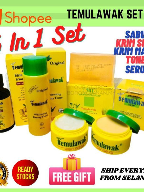 💯ORIGINAL (5in1 set) TEMULAWAK SET DAY&NIGHT CREAM,SABUN'serum & TONER ...