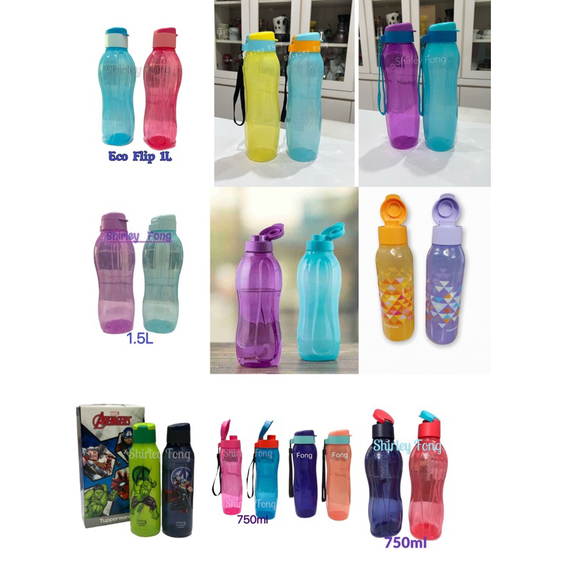 Tupperware Eco bottle Combo Set 500ml / 750ml/ 1L /2L (2pcs) | Shopee ...