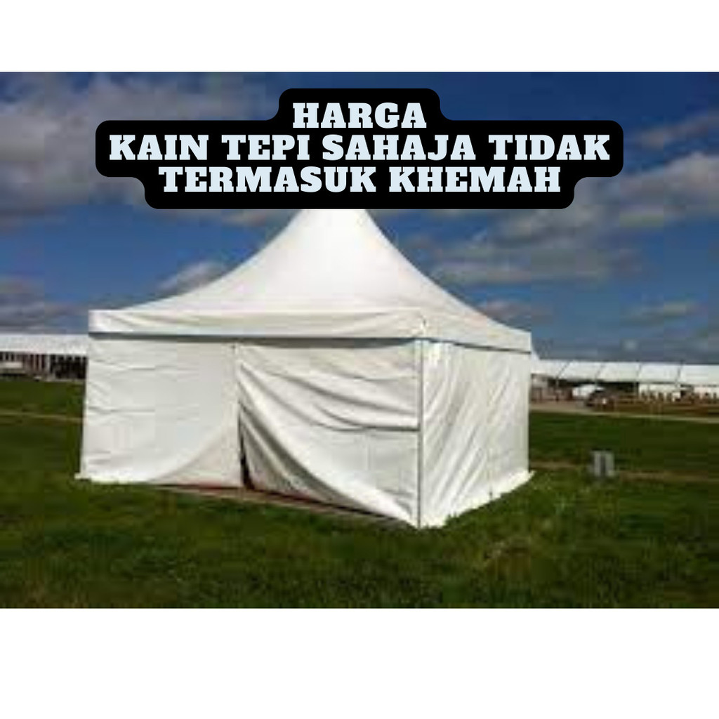 SIDEWALL / KAIN TEPI KHEMAH PVC PLAIN / KOSONG BERZIP 20FTX8FT PVC ...