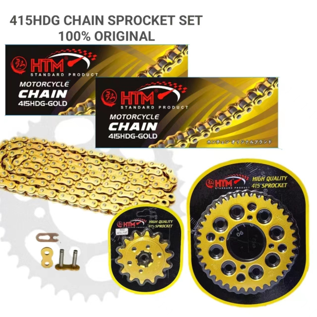 Y15-ZR 415HDG-132L HTM 415 SPROCKET SET GOLD CHAIN Y15 Y16 FZ150 Y15ZR ...