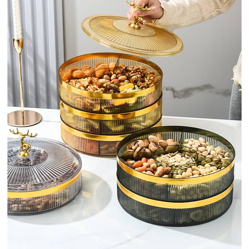 Dried Fruit Candy Biscuit Storage Box Family Snacks Partition Tray ...