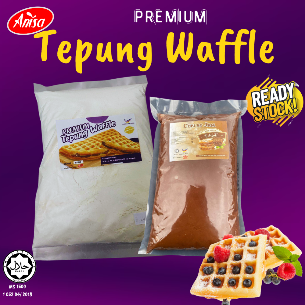 TEPUNG WAFFLE PREMIUM 1.75KG + JEM COKLAT 1KG [READY STOCK] | Shopee ...