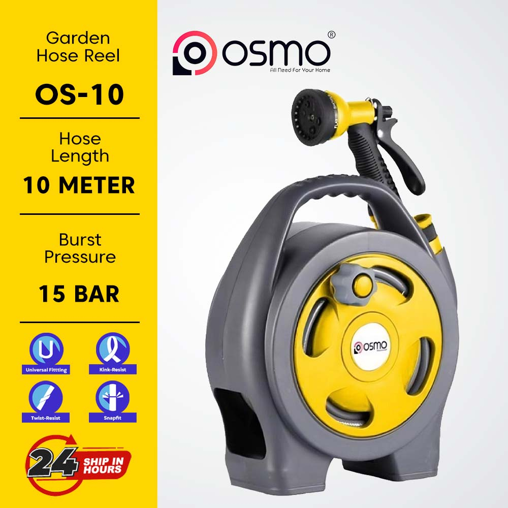 OSMO OS-10 10Metre Garden Hose Reel Set Water Inlet | Shopee Malaysia
