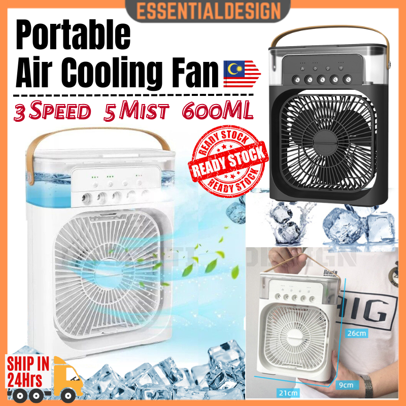 3in1 Mini Air Conditioner Cooling Fan Air Mist Cooler Portable USB LED ...