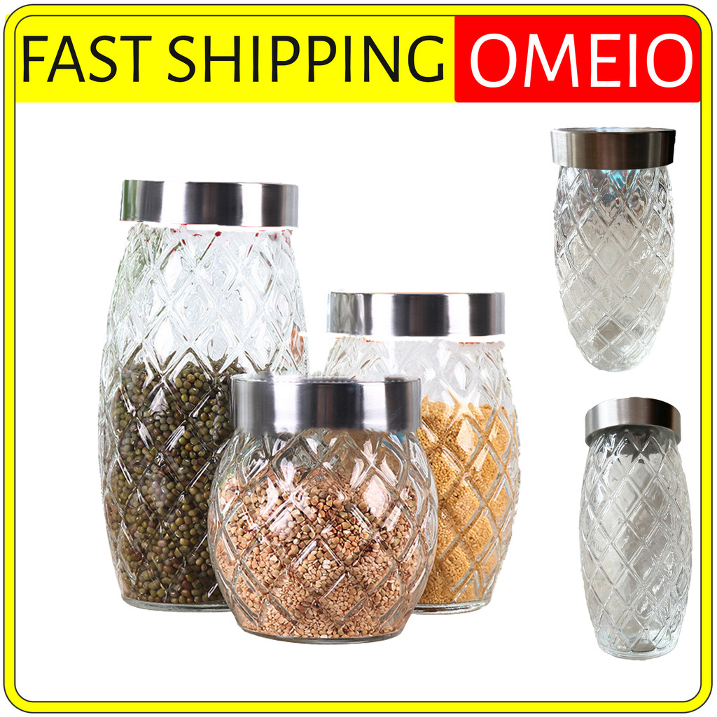Modern Glass Food Storage Container Multipurpose Container Bekas Kaca ...