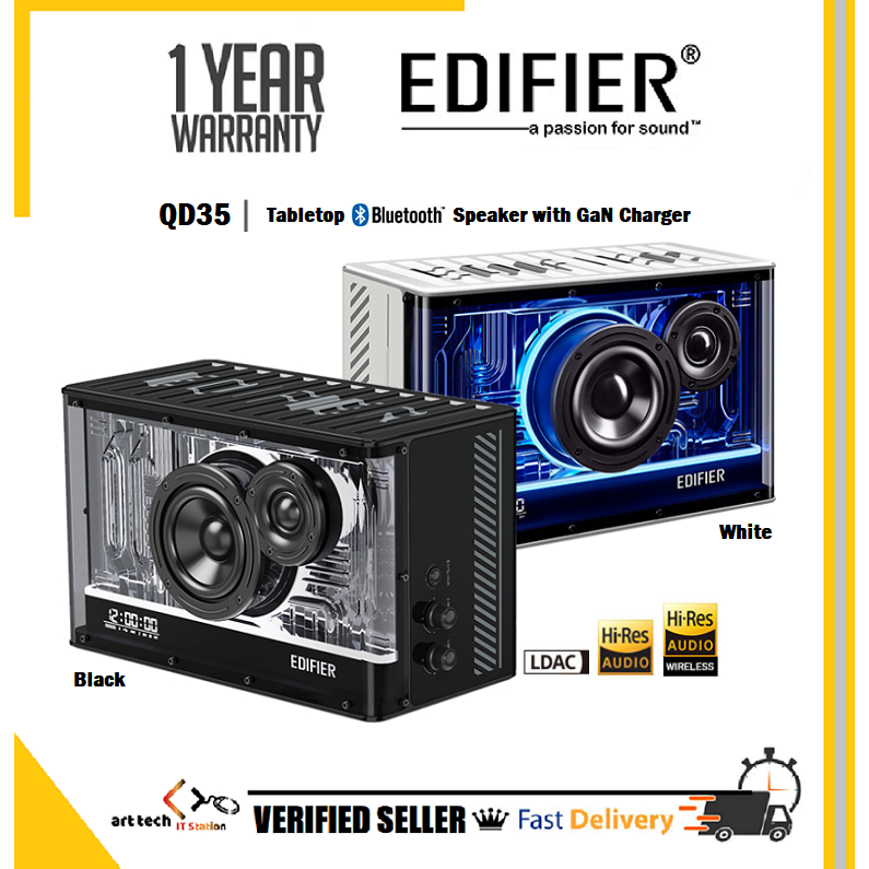 Edifier QD35 - Tabletop Bluetooth Speaker | 35W GaN charger | AUX In ...