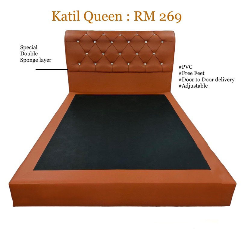 KATIL DIVAN QUEEN/Bedframe/ Katil divan/ Set Katil Queen/ Divan Bed ...