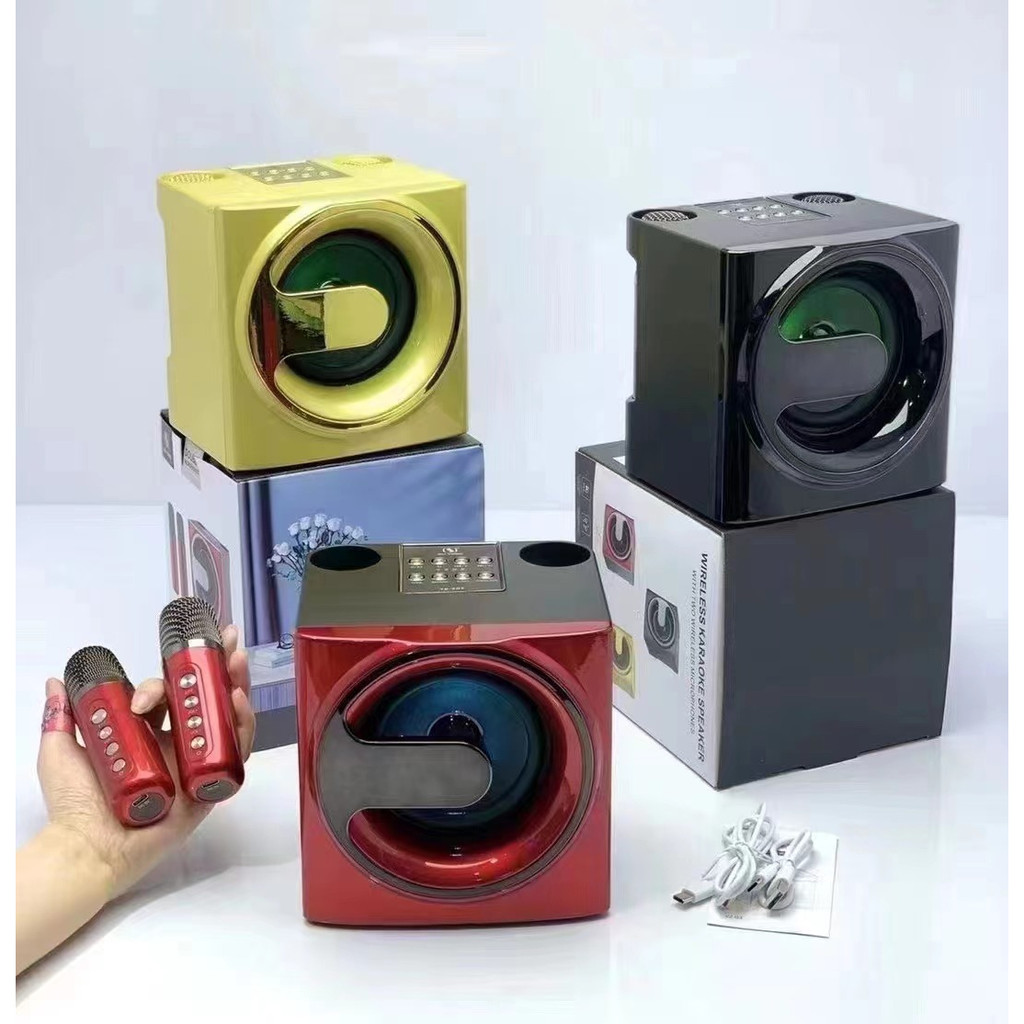 SU-YOSD YS-207 Wireless Bluetooth Dual Microphone Karaoke Family KTV ...
