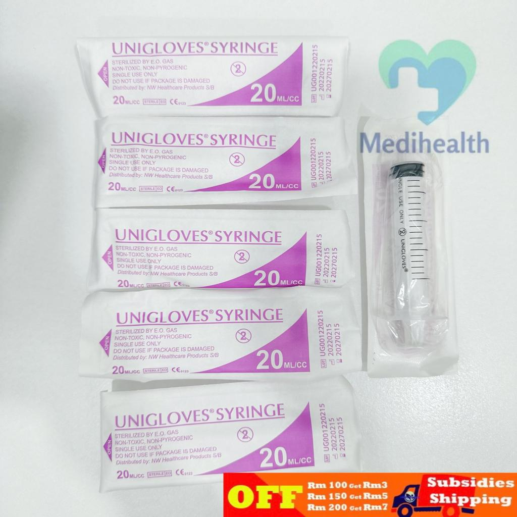 UNIGLOVES Disposable Syringe 20ML/CC (Eccentric Luer Slip) | Shopee Malaysia