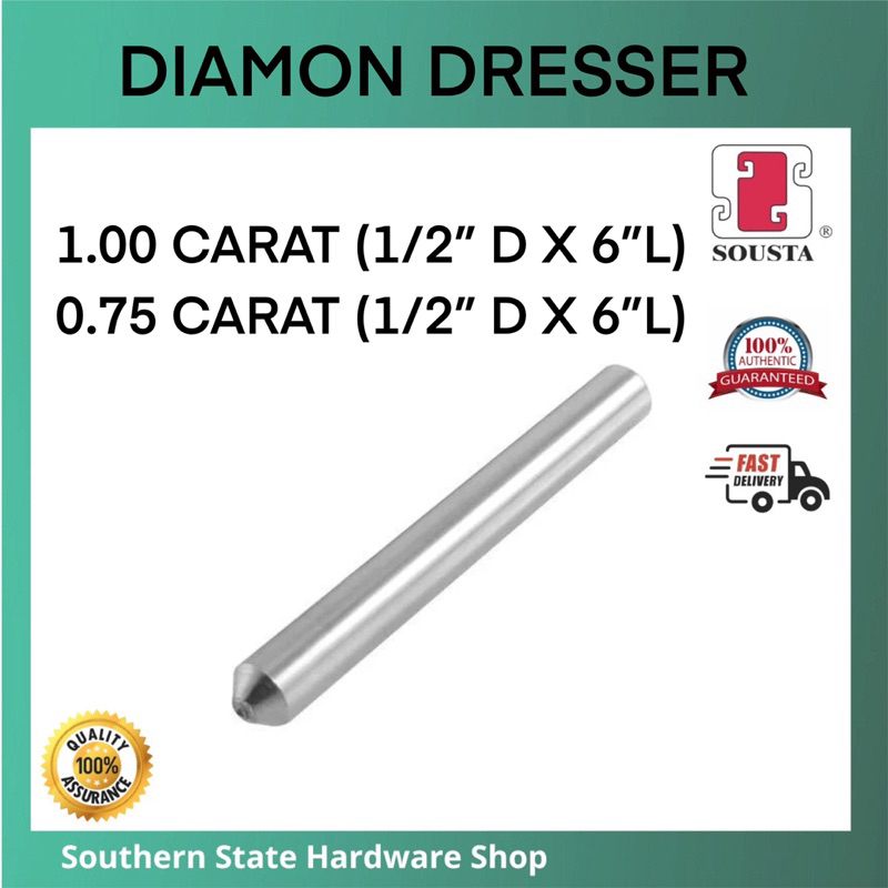 DIAMOND DRESSER 1.00 CARAT (1/2" D X 6"L) SEN-496-1000K 0.75 CARAT (1/2 ...