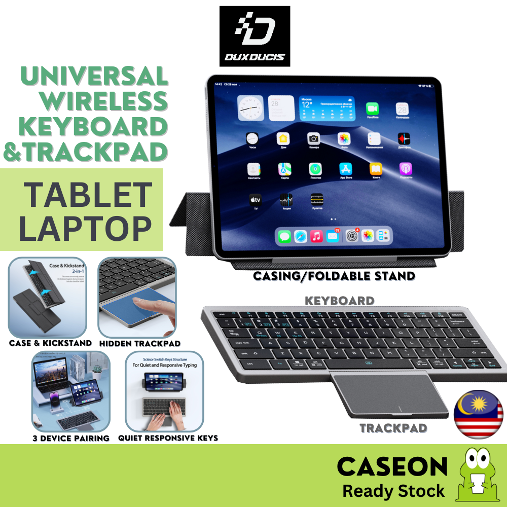DUX DUCIS PORTABLE FOLDABLE Universal Wireless Keyboard Trackpad Case ...
