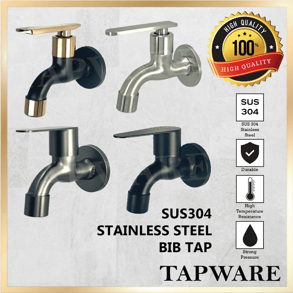 SUS304 Stainless Steel Bathroom/ Outdoor Wall Bib Tap/ Water Tap Matt ...