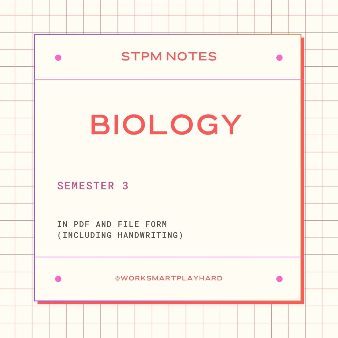 NOTE STPM BIOLOGY SEM 3 (内含中文笔记) | Shopee Malaysia