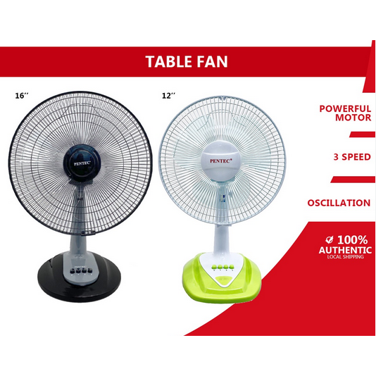 Pentec Table Fan TAC-1601 (16") TAC-1603 (12") Kipas | Shopee Malaysia