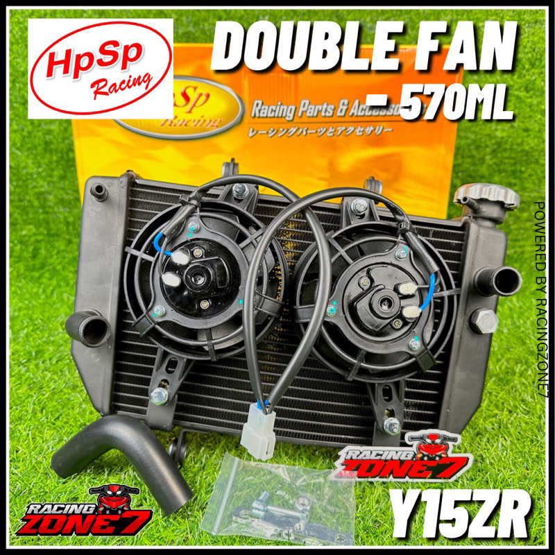 570ml HPSP RACING DOUBLE FAN RADIATOR Y15ZR/ HPSP RADIATOR TWIN Fan ...