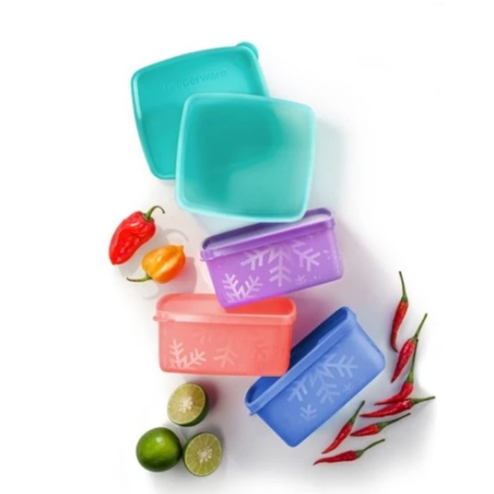 Tupperware Snowflakes Square Round (4pcs) | Shopee Malaysia