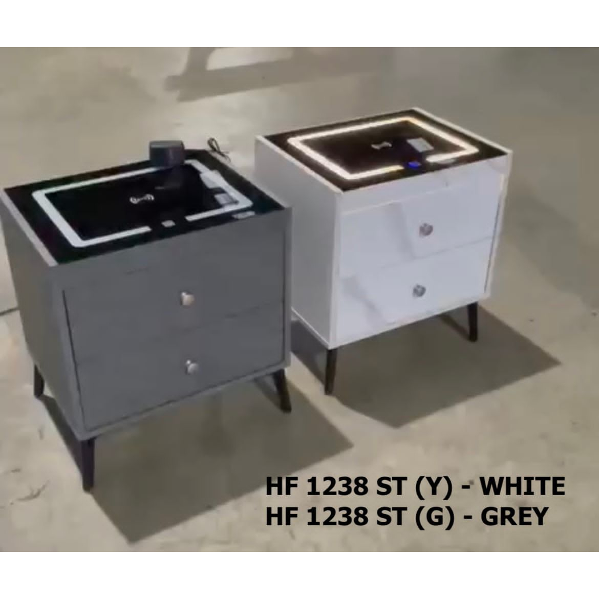Smart side table drawer storage bedside table wireless charging ...
