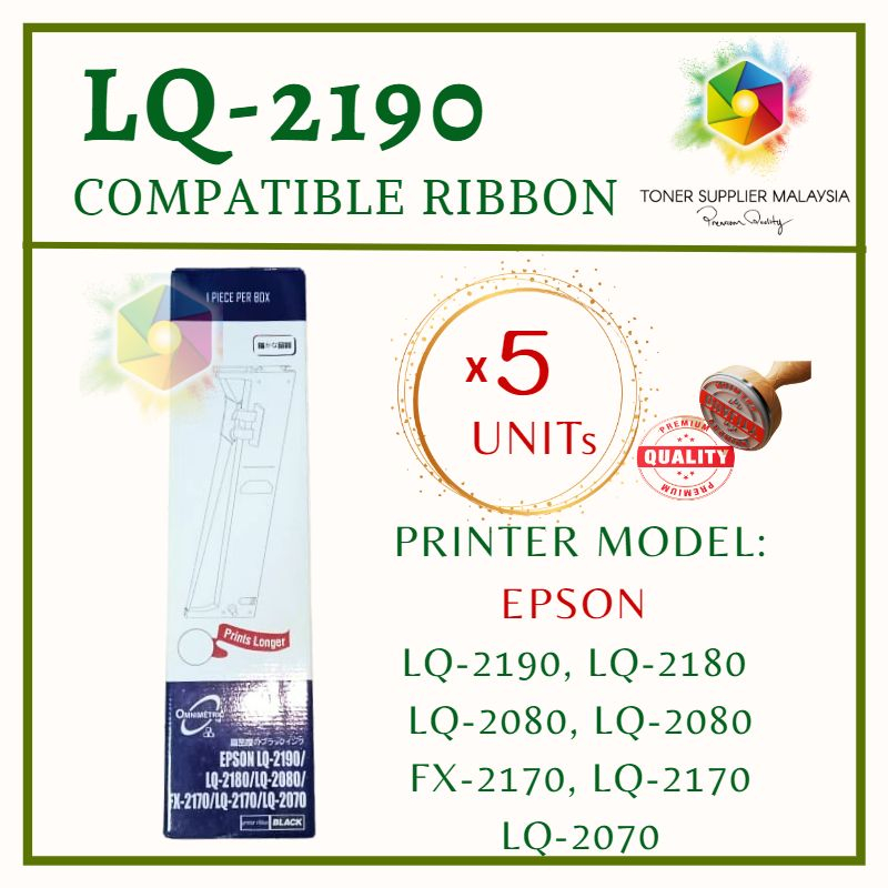 5unit Pack 40meter COMPATIBLE Printer Ribbon LQ-2190 LQ 2190 LQ2190 LQ ...