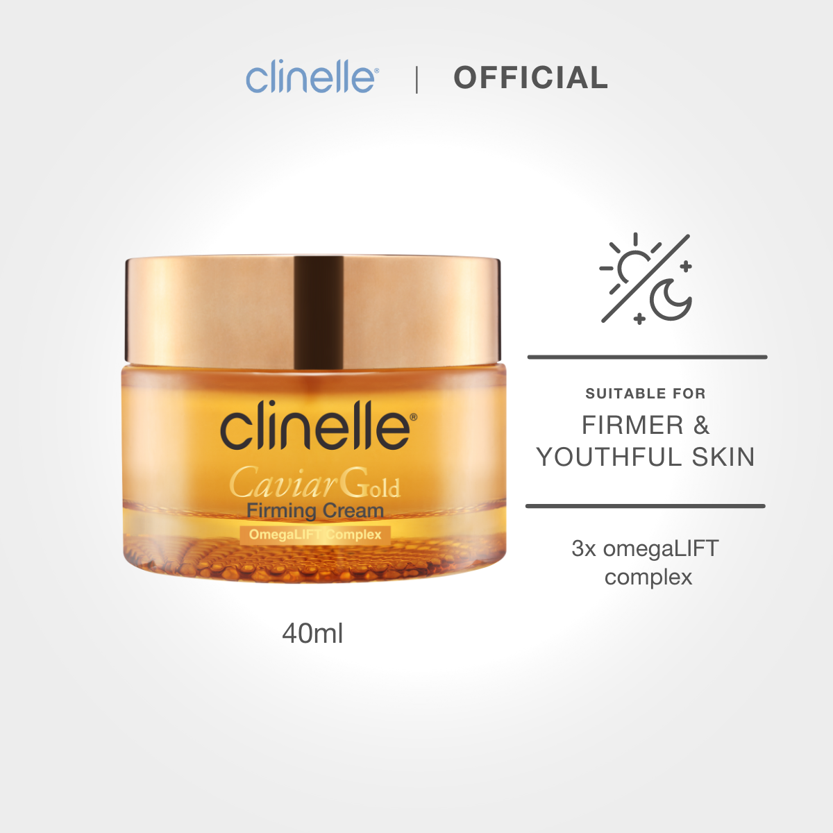 Clinelle Caviar Gold Firming Moisturizing Cream 40ml - Anti-aging ...