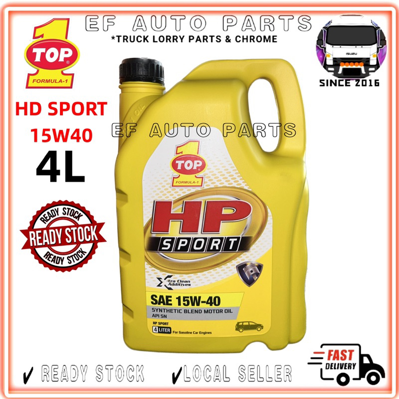 🇺🇸USA TOP 1 HP SPORT 15W40 SYNTHETIC BLEND ENGINE OIL 4L API SN ...
