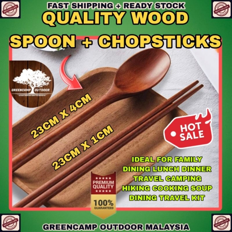 WOOD 𝗦𝗣𝗢𝗢𝗡 + 𝗖𝗛𝗢𝗣𝗦𝗧𝗜𝗖𝗞𝗦 𝟭 𝗦𝗘𝗧 SUDU KAYU KOREA MUKBANG SPOON CONDIMENT ...