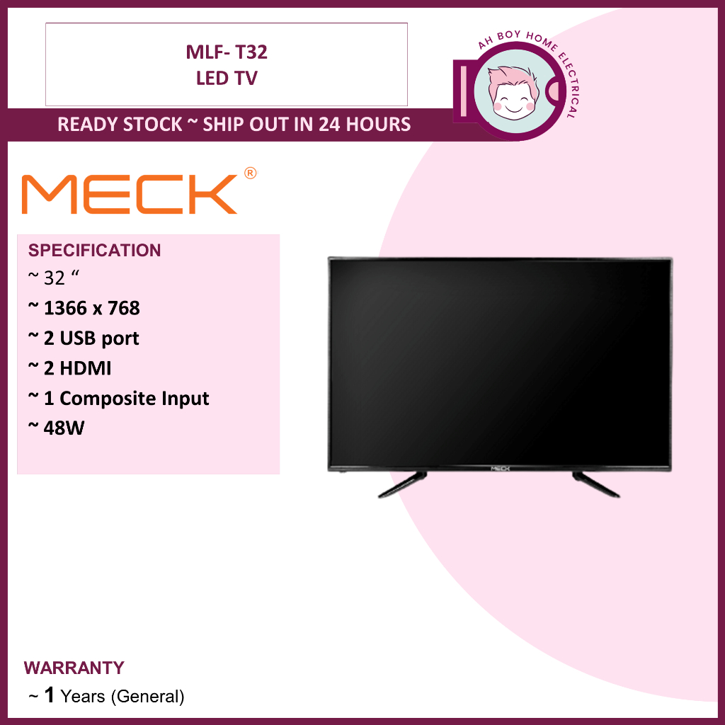 Meck LED TV 32 " + T2 ( MLF-T32 ) | Shopee Malaysia