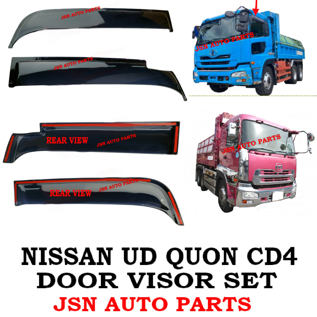 J134S01 DOOR VISOR SET (1PAIR SET) BLACK NISSAN UD QUON CD4 LORRY TRUCK AKSESORI | Shopee Malaysia