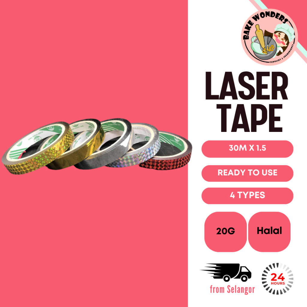 Green/Gold tape/Silver Tape/Red Tape/Hari Raya Laser Colour Tape ...