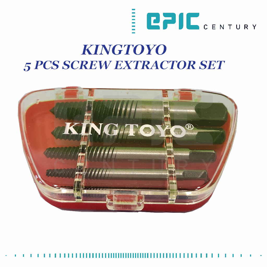 KING TOYO SCREW EXTRACTOR SET KIT 5PCS & 6PCS (Pembuka Skru Patah ...