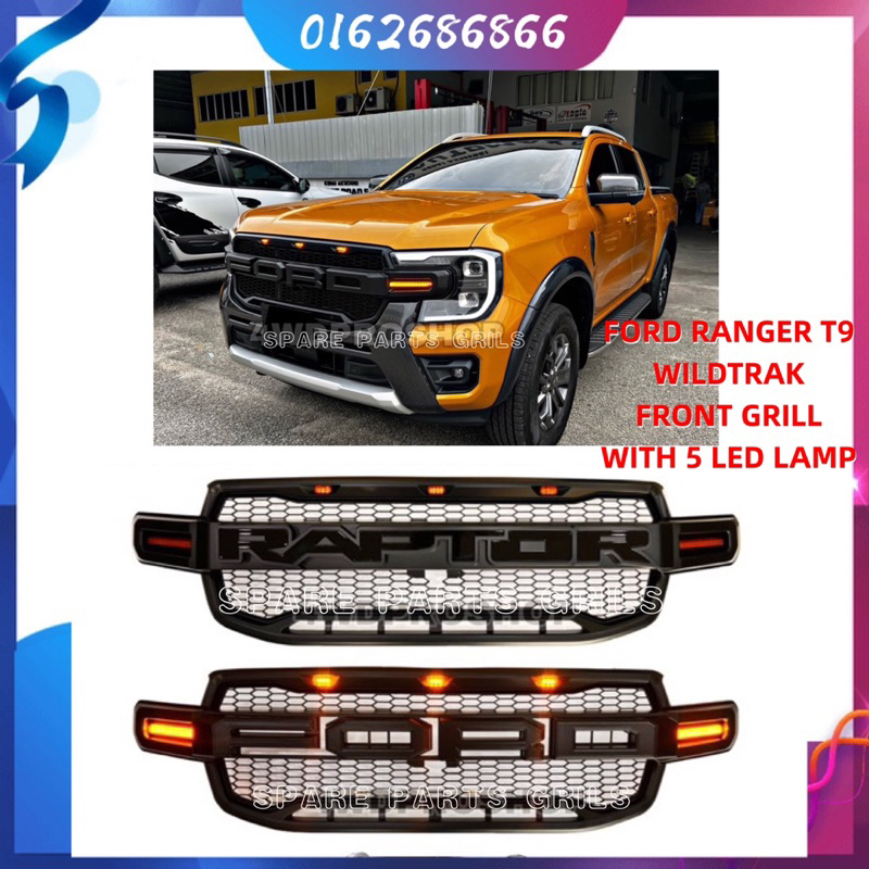 4x4 FORD RANGER T9 XLT WILDTRAK RAPTOR FRONT GRILL WITH LED 5 LIGHING ...