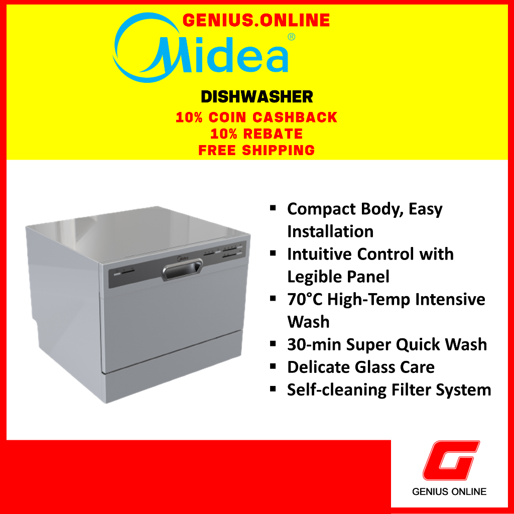 Midea Table Top Dish Washer WQP6-3607/WQP63607 | Shopee Malaysia