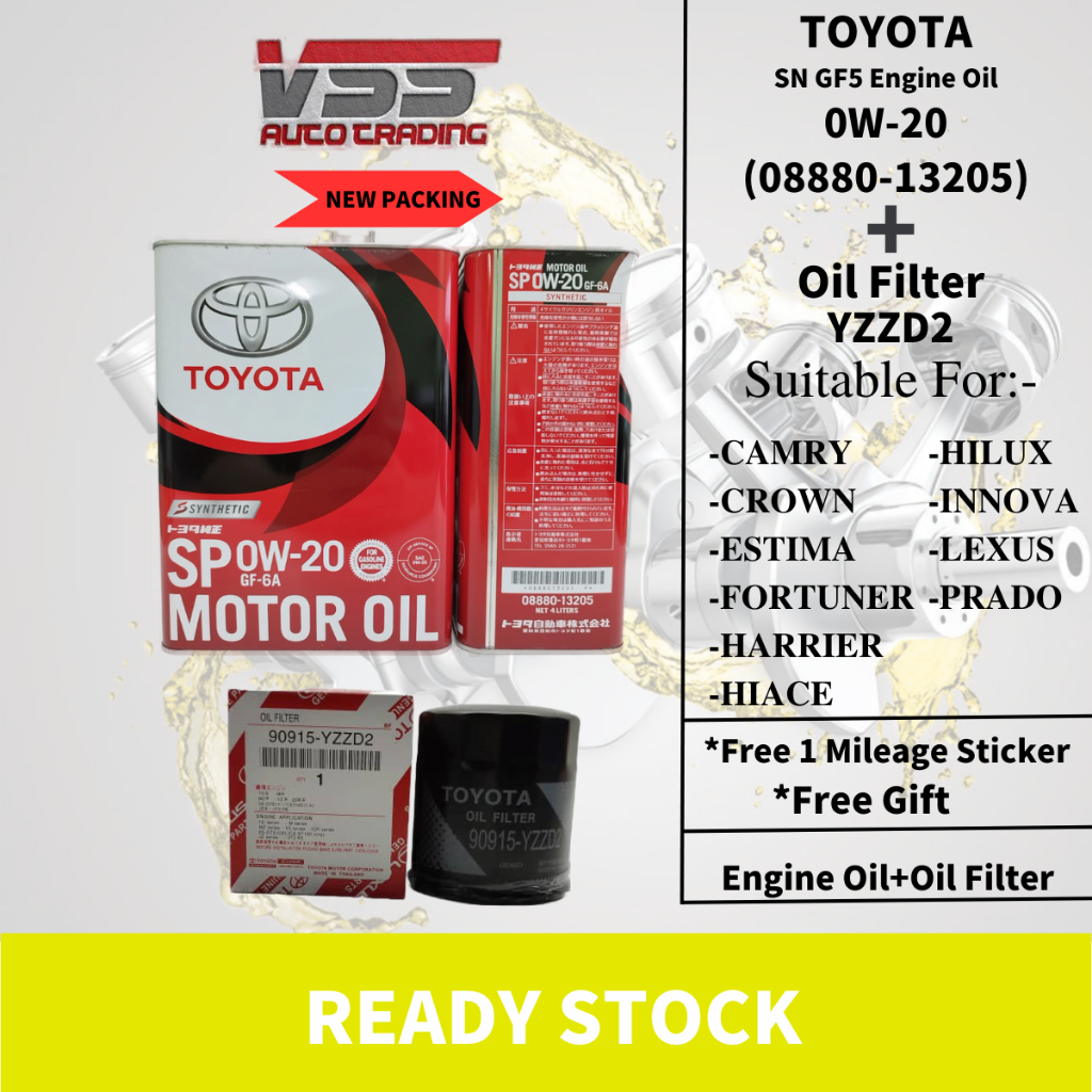 Toyota 0W-20 0W20 Synthetic SP GF-6A Engine Oil 4L - Imported from ...